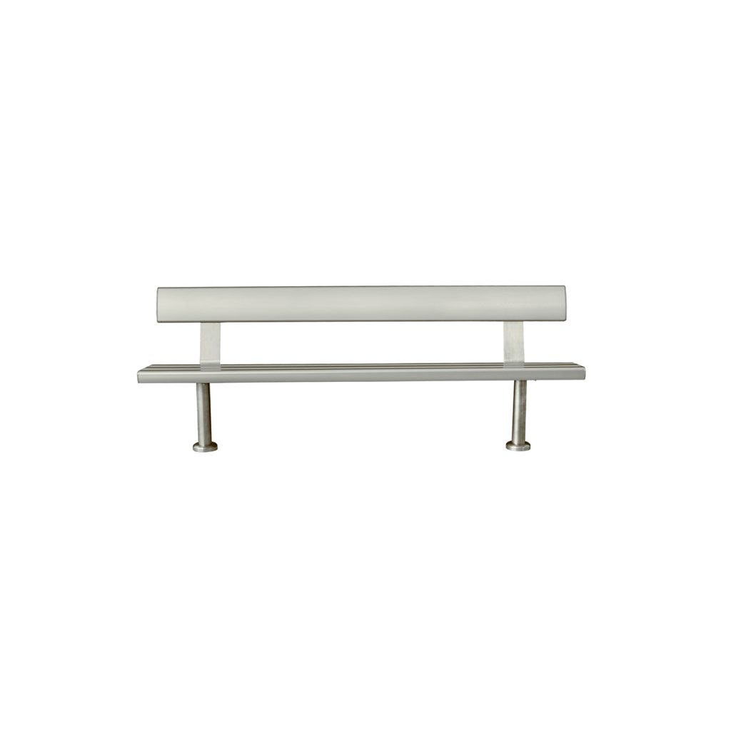 Bench Seat | Backrest - Stainless Steel Legs - Wet Area Seat